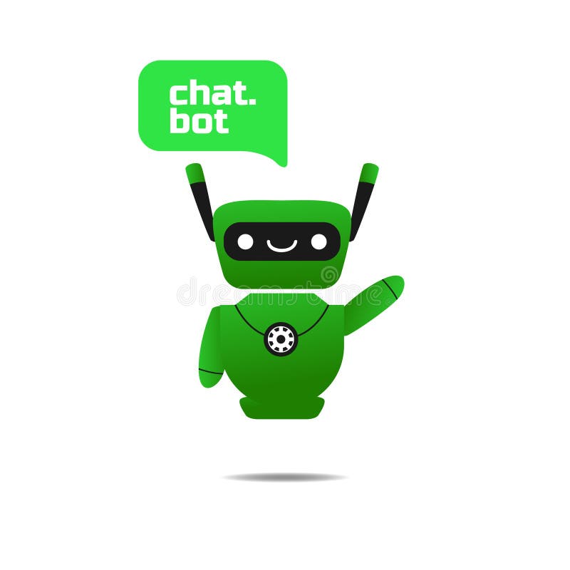Green Robot Chatbot Icon Design Illustration Stock Vector ...