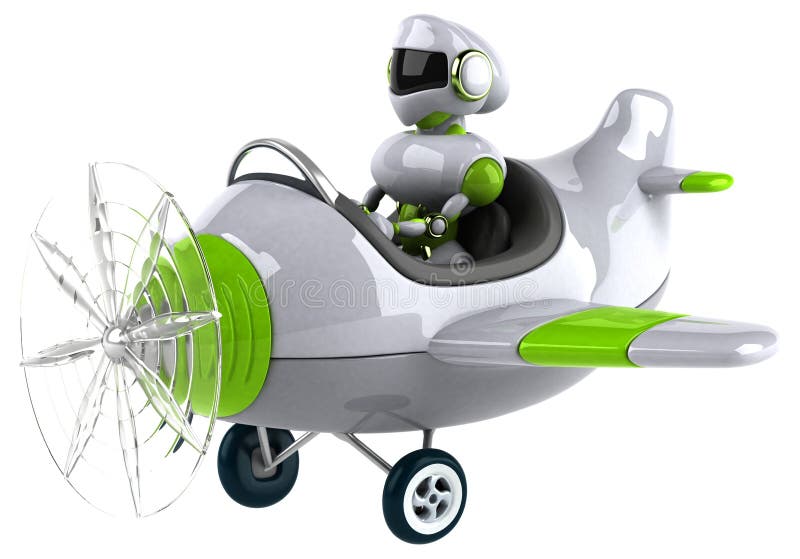 Green Robot - 3D Illustration Stock Illustration - Illustration of ...