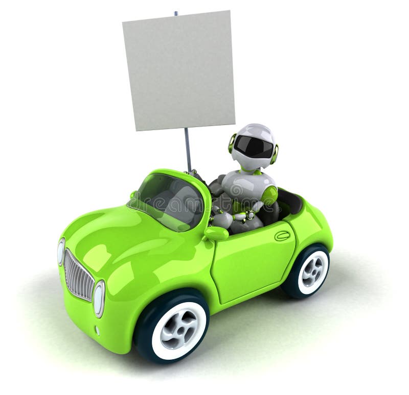 Green Robot - 3D Illustration Stock Illustration - Illustration of ...