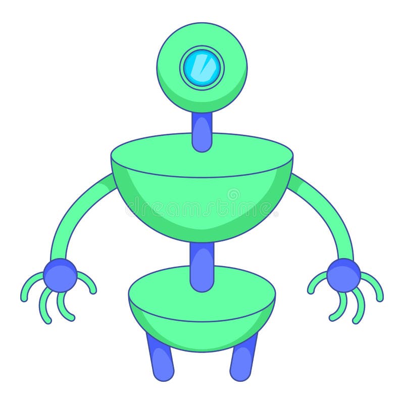 Green Robot Icon, Cartoon Style Stock Vector - Illustration of bionic ...