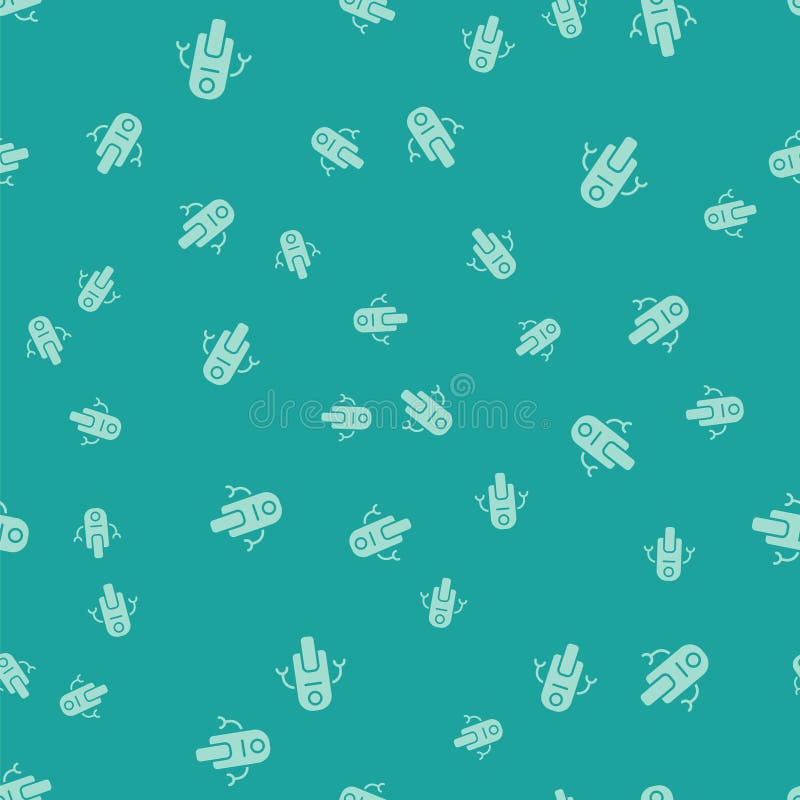 Green Robot Icon Isolated Seamless Pattern on Green Background ...