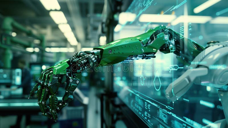 The Robotic Green Arm. AI Generated Stock Photo - Image of artificial ...