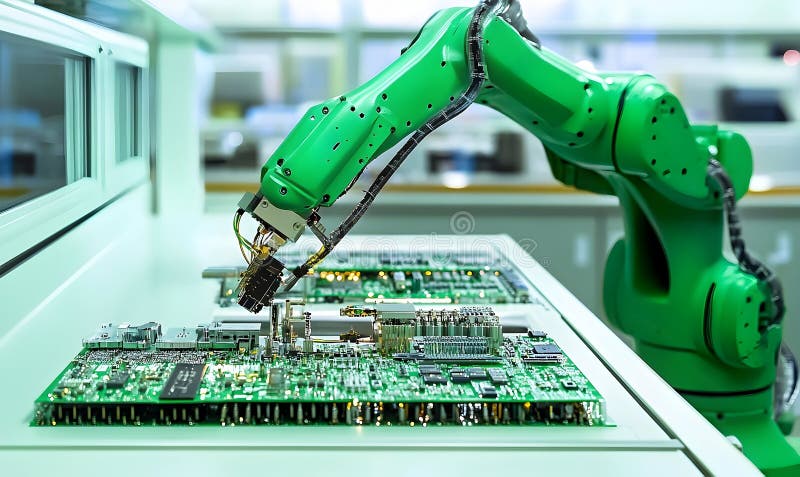 AI-Powered Circuit Board Assembly Stock Photo - Image of high ...