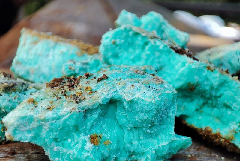 Green Rock Pure Nickel Laterite Deposits in Open Pit Mines Stock Image ...