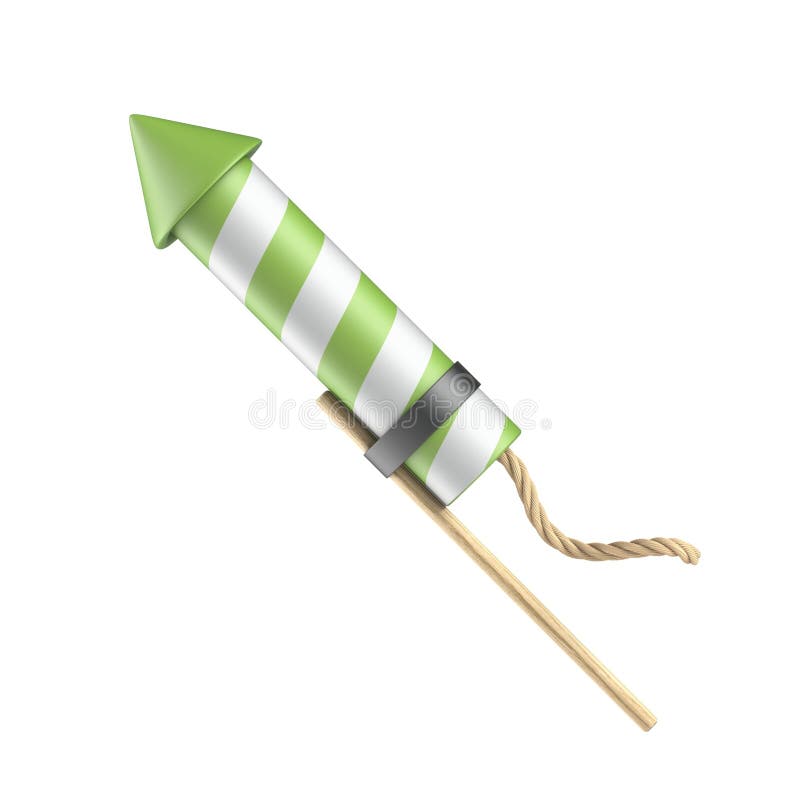 Green rocket fireworks 3D stock illustration. Illustration of tradition ...