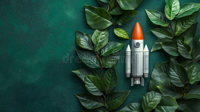 Green Rocket Launch. Sustainable Business Startup Concept Stock ...
