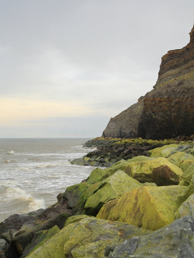 Green rocks at Whitby stock photo. Image of rocks, coastal - 7593734