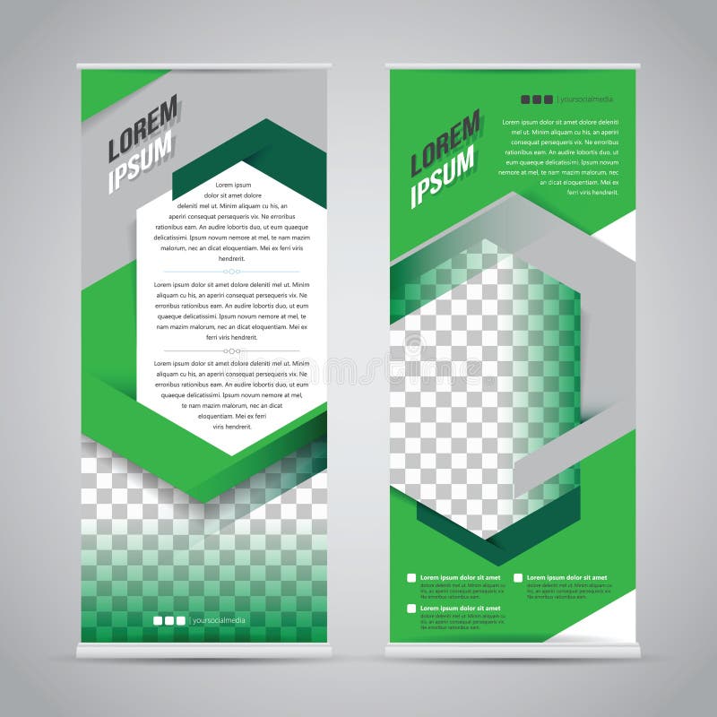 Green Roll Up Banner Template Vector, Roll Up Stand, Banner Stock ...
