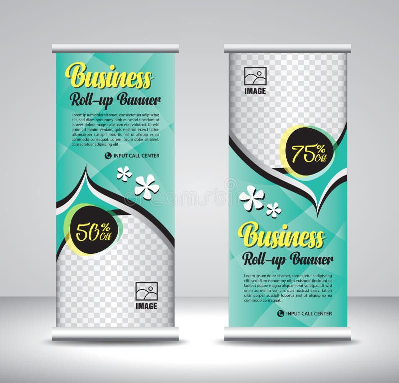 Green Roll Up Banner Template Vector, Banner, Stand, Exhibition Design ...