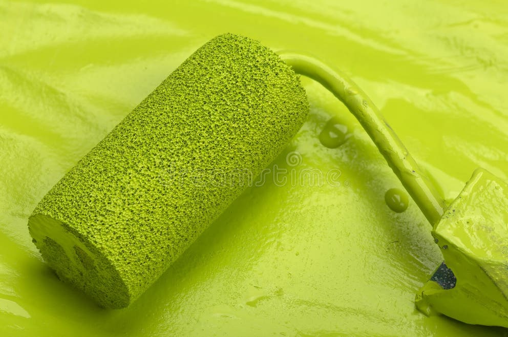 Green Roller for Repair Work. Repair Concept Stock Image - Image of ...