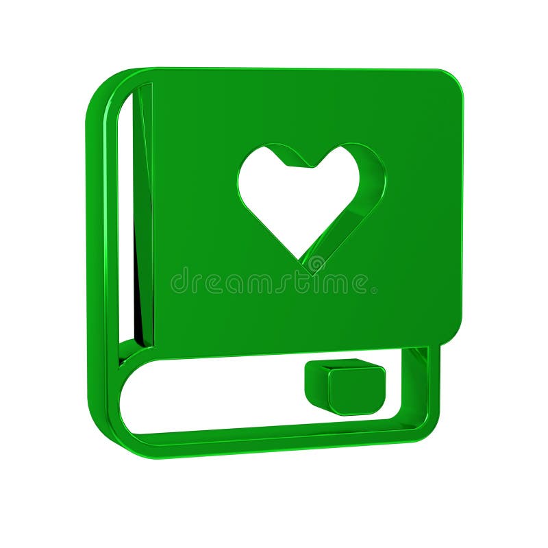 Green Romance Book Icon Isolated on Transparent Background. Stock ...