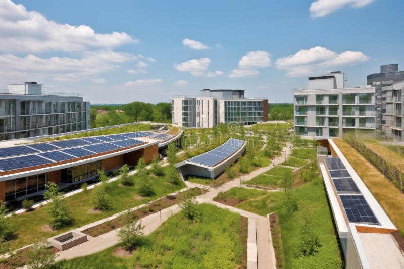 Green Rooftops with Solar Panels, Providing Clean Energy for the ...