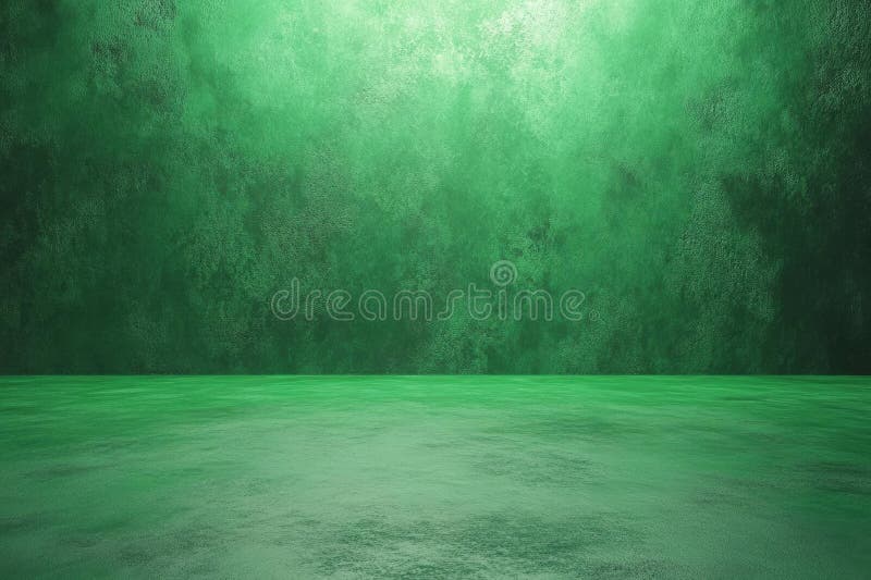 Green Room with Bright Light Source and Empty Floor Stock Photo - Image ...