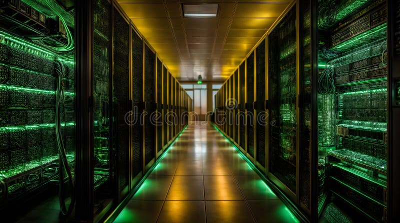 The Room is Filled with a Massive Supercomputer, Colossal Server ...