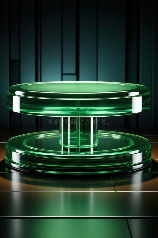 Green Room with Green Product Display Podium for Natural Product ...