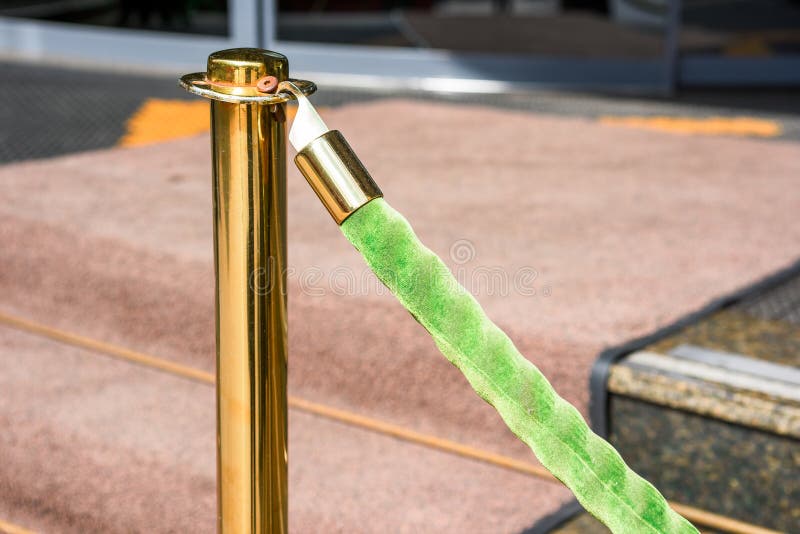 Green Rope Barrier on the Stairs Stock Image - Image of festive ...