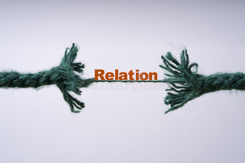 Green Rope is Breaking with Red Relation Word for Broken Relationship ...