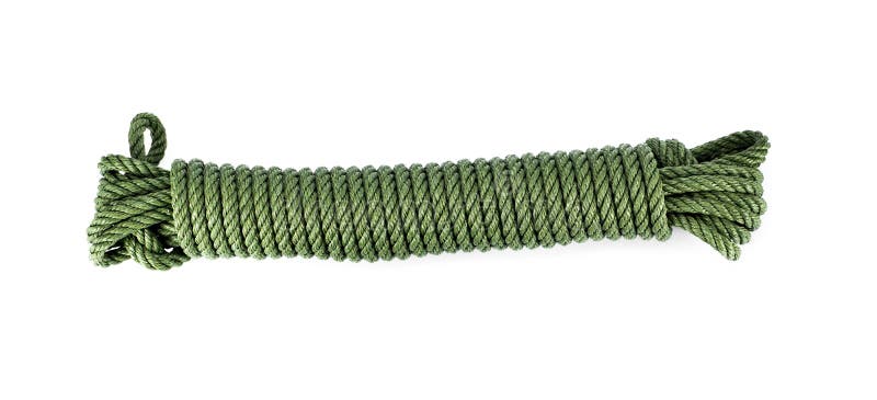 Green rope isolated stock image. Image of bundle, cable - 63308647