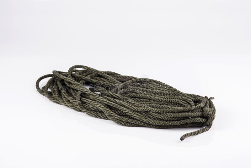 Green rope isolated stock image. Image of roll, industrial - 45120563