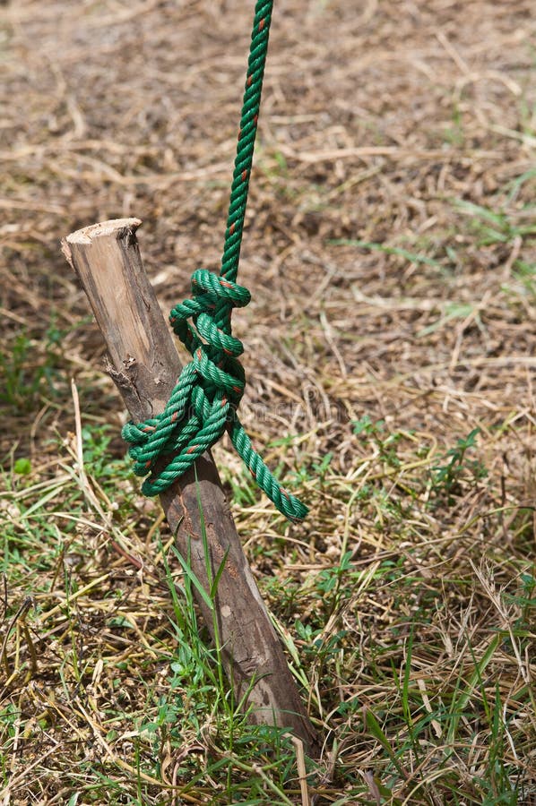 Green Rope Use in Construction Site Stock Image - Image of hitch ...