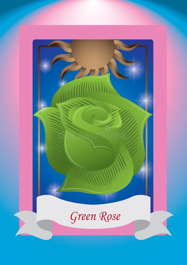 Green Rose Label. Vector Illustration Decorative Design Stock Vector ...