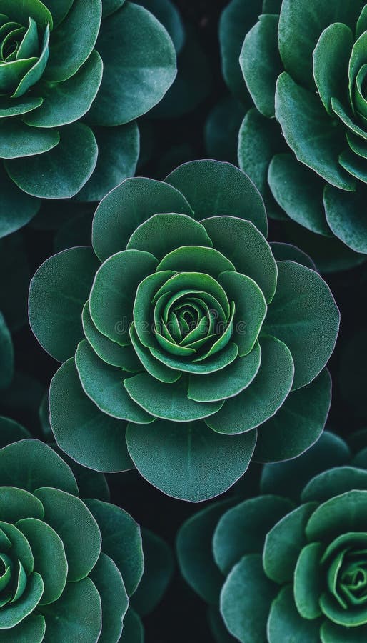 Green Rosette Pattern a Close-up Look at the Symmetrical Leaves of ...