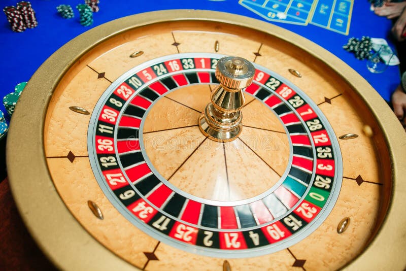 Green Roulette Table with Colored Chips Ready To Play Stock Photo ...