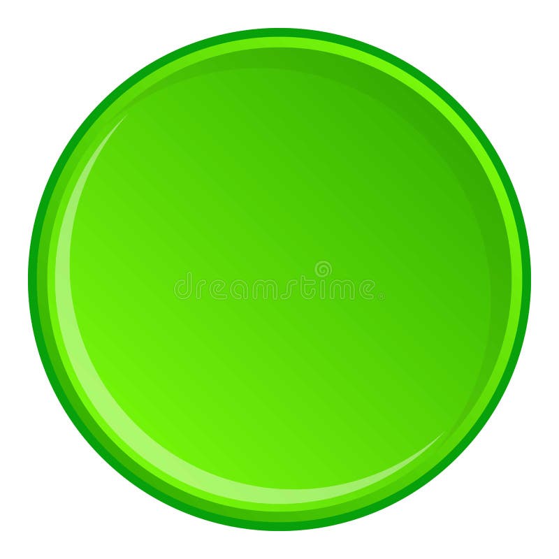Green Round Button Icon, Cartoon Style Stock Vector - Illustration of ...