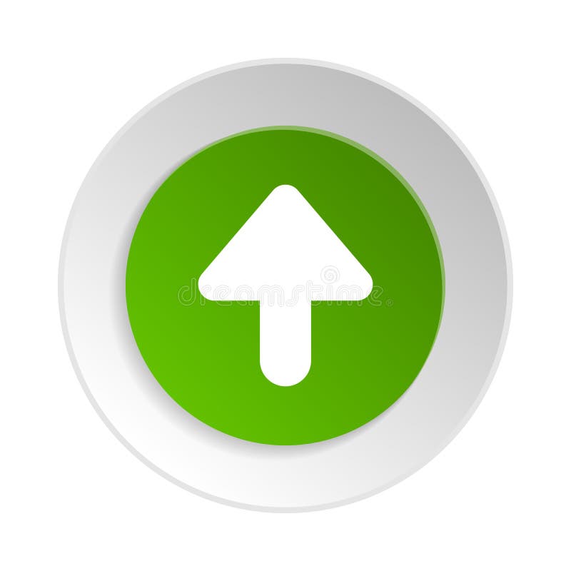 Green Round Button with Up Arrow Symbol Stock Vector - Illustration of ...