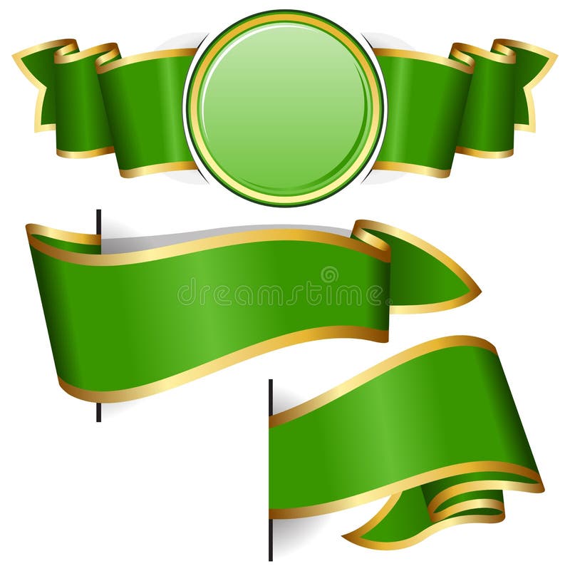 Green Round Frame with Ribbon Stock Vector - Illustration of paper ...