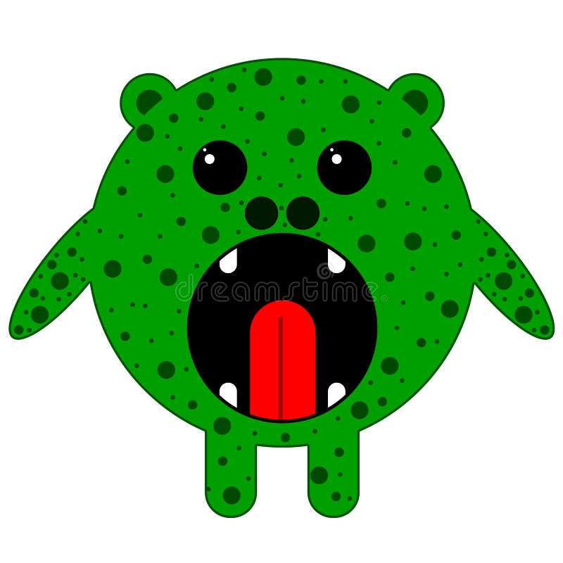 Round green monster stock vector. Illustration of aggressive - 23795031