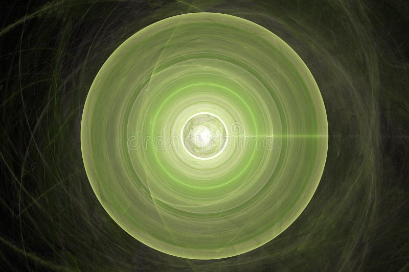 Green Round Pattern of Crooked Waves on a Black Background. Stock ...