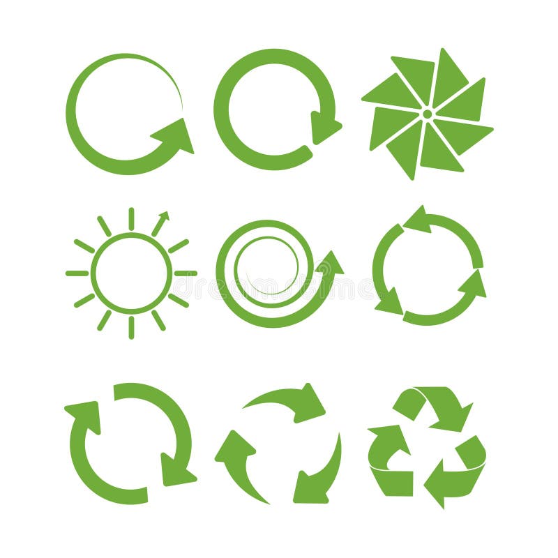 Green Round Recycle Vector Illustration Design Isolated Stock Vector ...