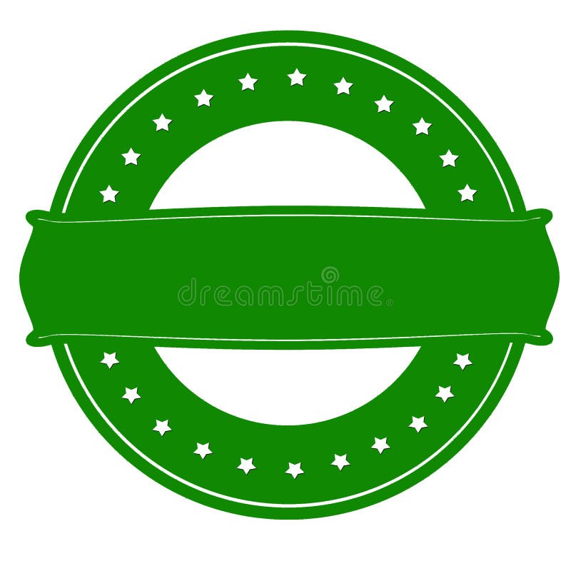 Green round stamp stock illustration. Illustration of white - 109237920