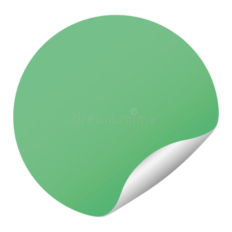 Green Round Sticker Banner with Gold Stars Frame on Transparent ...