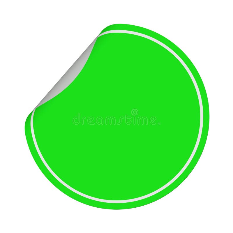 Green Round Sticker, 3D Illustration Stock Illustration - Illustration ...