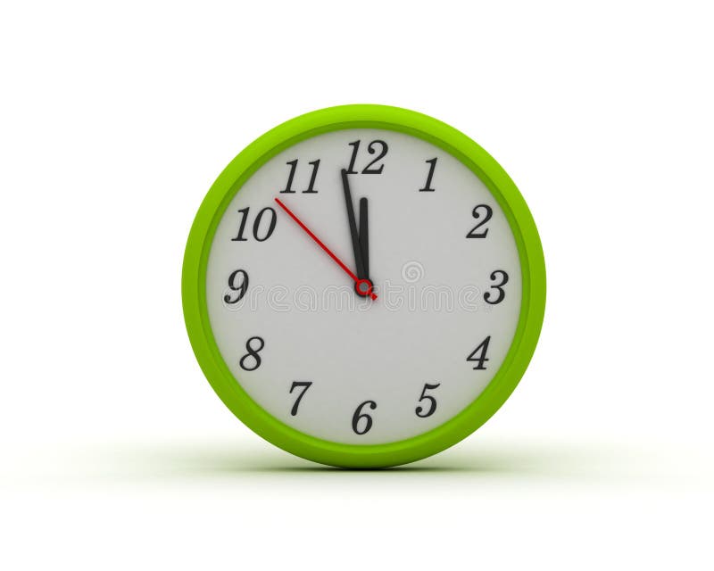 Green Round Wall Clock stock illustration. Illustration of circle ...