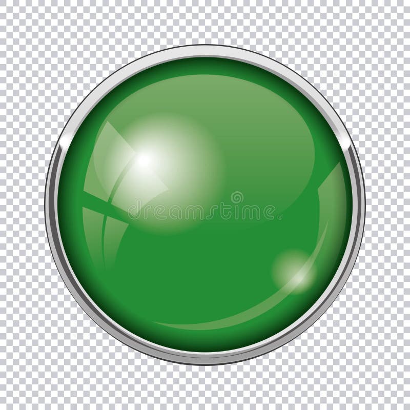 Green Round Web Buttons with Glossy Effect Stock Vector - Illustration ...