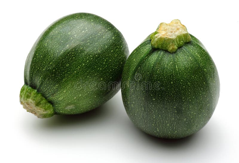 Green Round Zucchini Isolated on White Stock Photo - Image of food ...