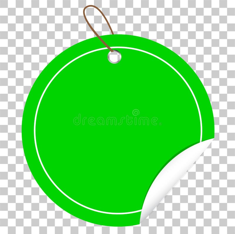Green Rounded Blank Tag, at Transparent Effect Background Stock Vector ...