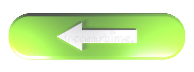 Green Rounded Rectangle Push Button with an Arrow To the Left - 3D ...