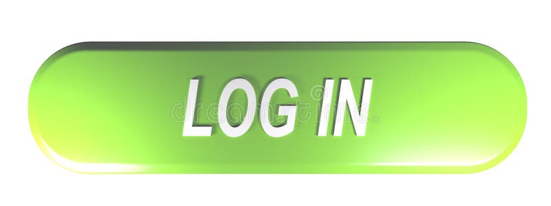 Green Rounded Rectangle Push Button To LOG in - 3D Rendering Stock ...