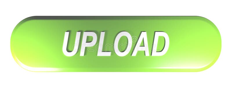 Green Rounded Rectangle Push Button UPLOAD - 3D Rendering Stock ...