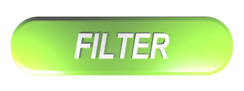 Filter Green Rounded Rectangle Push Button - 3D Rendering Illustration ...