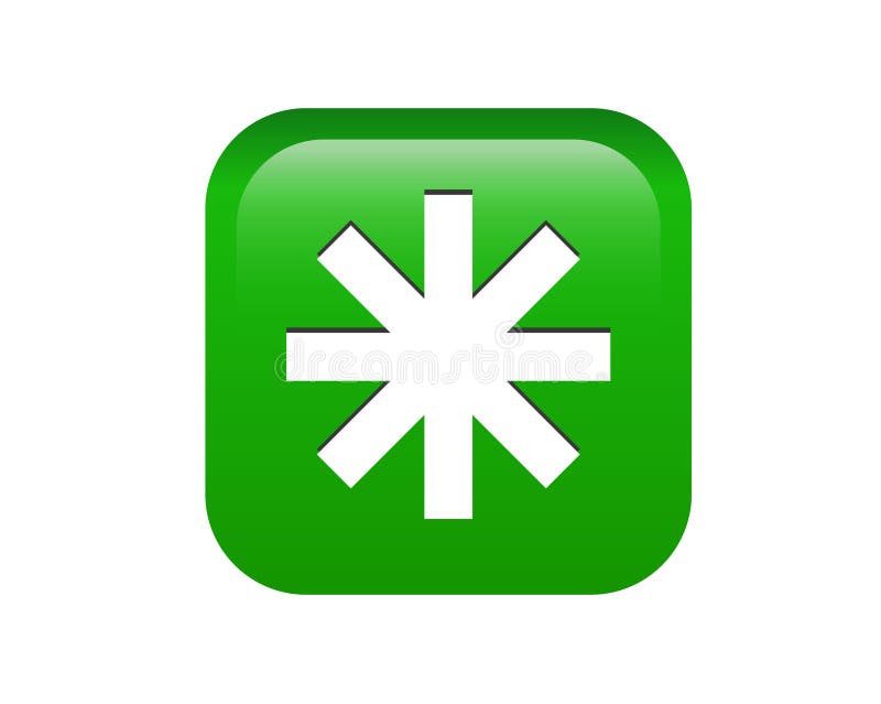 Green Rounded Square Bullet Sparkle Eight Spoked Asterisk Point Icon Stock Illustration ...