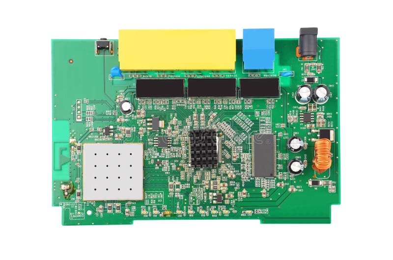 Green router motherboard stock photo. Image of memory - 140929278