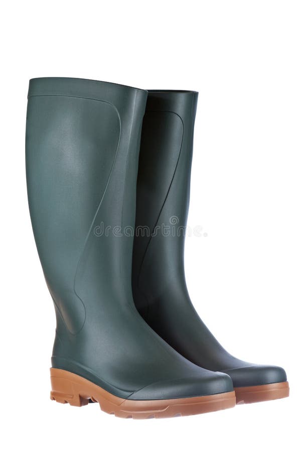 Green Rubber Boots for Garden Work Stock Photo - Image of safety ...