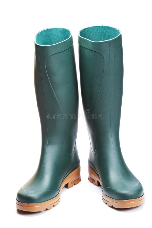 Green Rubber Boots for Garden Work Stock Photo - Image of safety ...