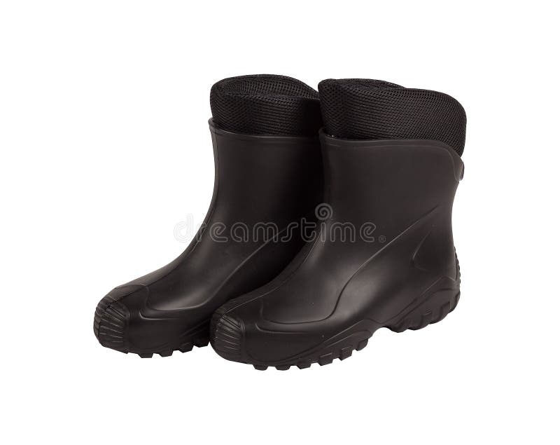 Green Rubber Boots Isolated on White Background Stock Image - Image of ...