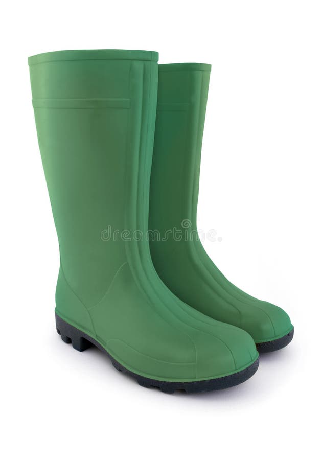Yellow Rubber Boots Isolated Stock Photo - Image of boots, boot: 4173688